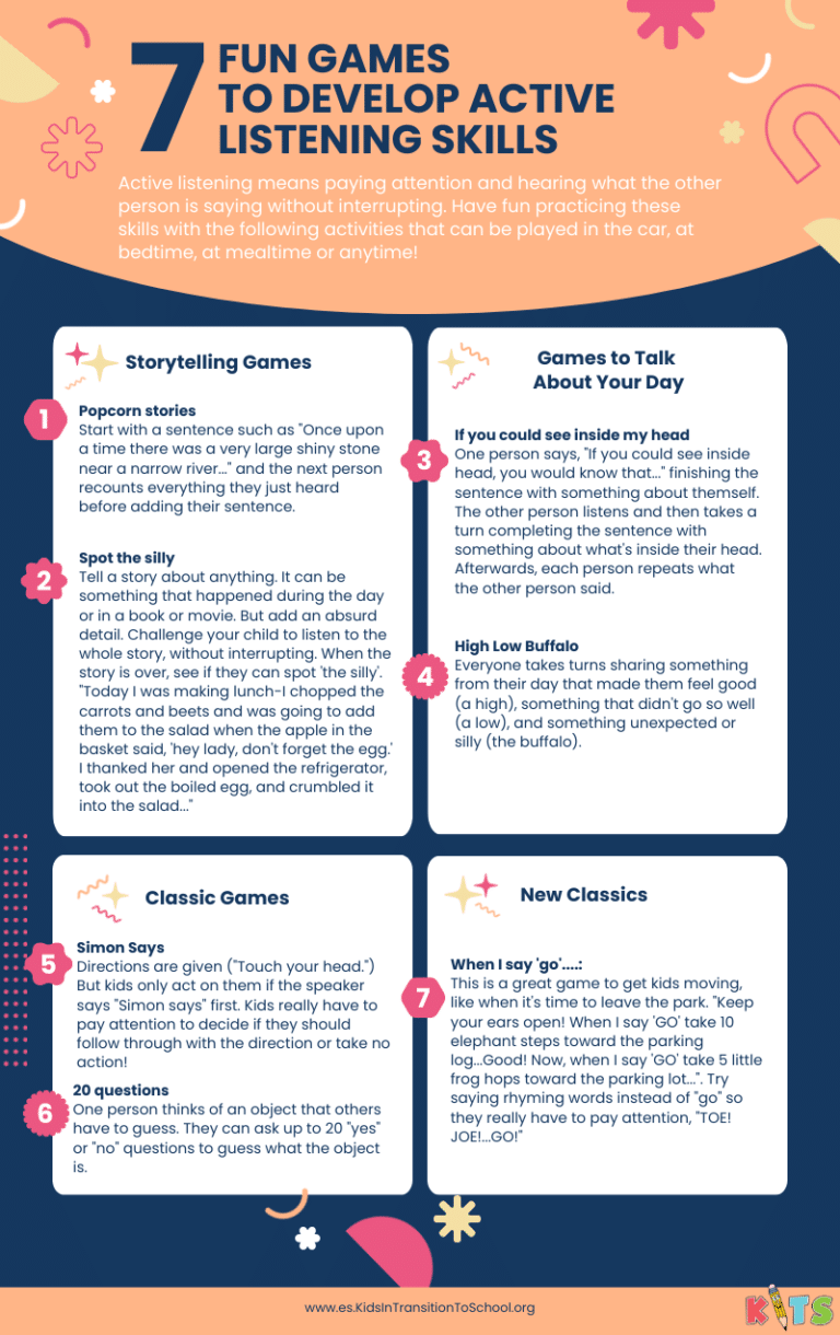 7 Fun Games to Develop Active Listening Skills – Infographic - KITS